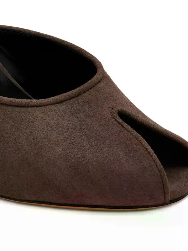 JUDE Date Peep-toe Mules - Brown