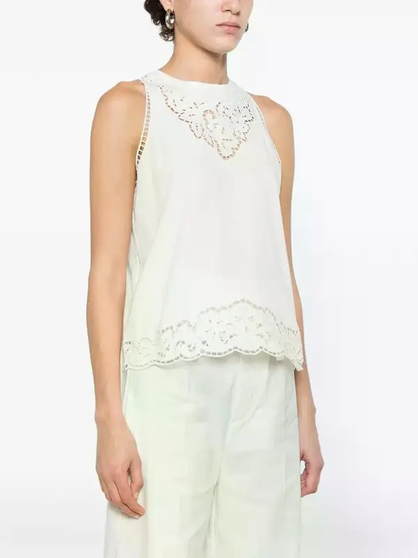 TWINSET Lace Detail Cotton Blouse