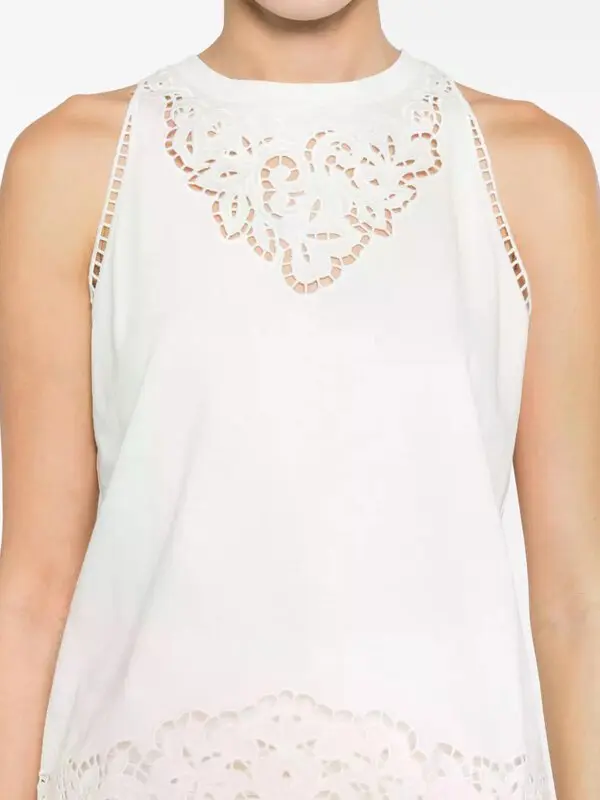 TWINSET Lace Detail Cotton Blouse
