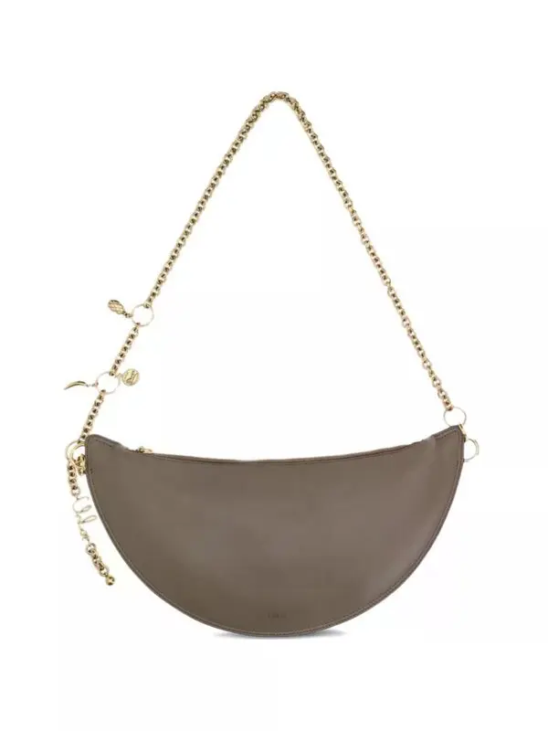 Chloé Icons Chain Leather Shoulder Bag - Grey