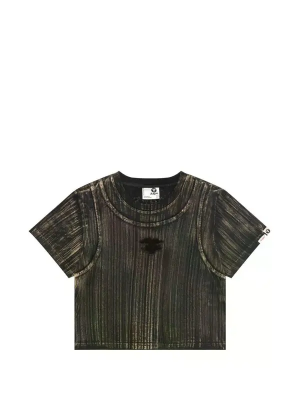 AAPE BY *A BATHING APE Logo-embroidered T-shirt - Black