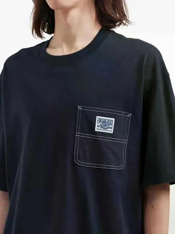 FINGERCROXX Logo-patch T-shirt - Blue