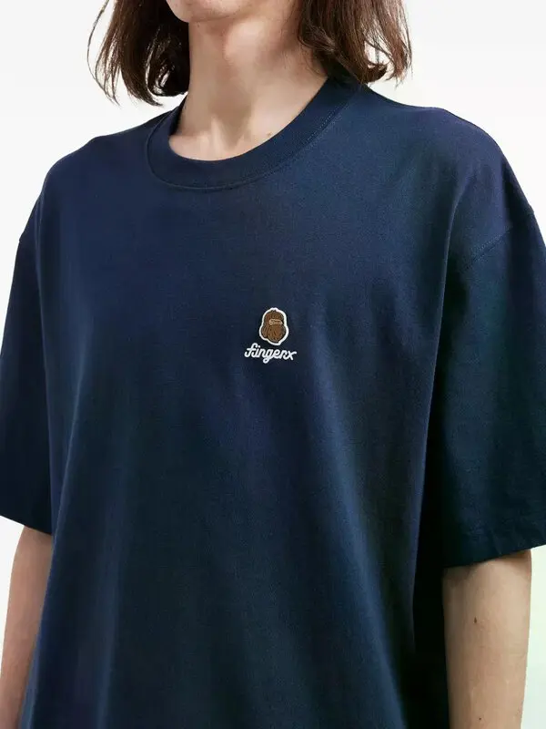 FINGERCROXX Logo-appliqué T-shirt - Blue
