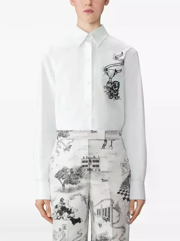Thom Browne Long-sleeve Shirt With Embroidery - White