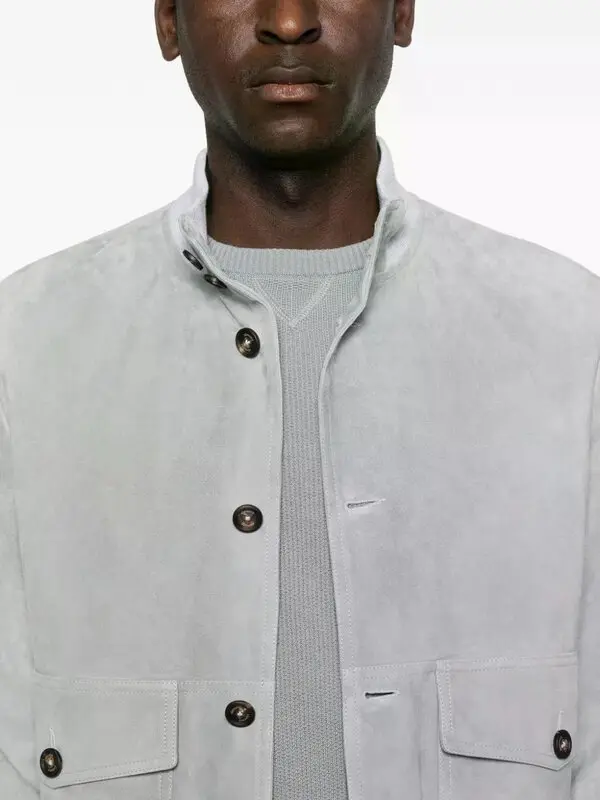 Eleventy Suede Jacket - Blue