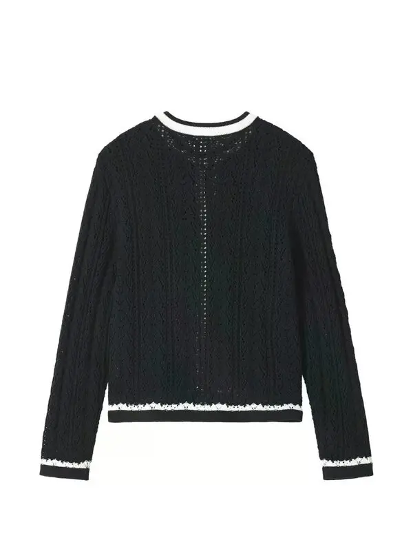 B+AB Contrasting-trim Cardigan - Black