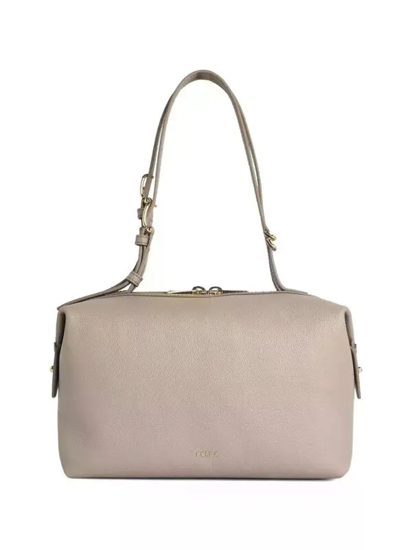 Furla Leather Shoulder Bag With Adjustable Strap - Neutrals