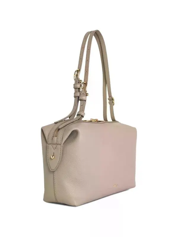 Furla Leather Shoulder Bag With Adjustable Strap - Neutrals
