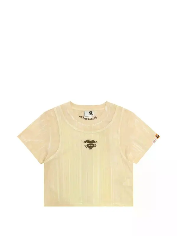 AAPE BY *A BATHING APE Logo-embroidered T-shirt - Neutrals
