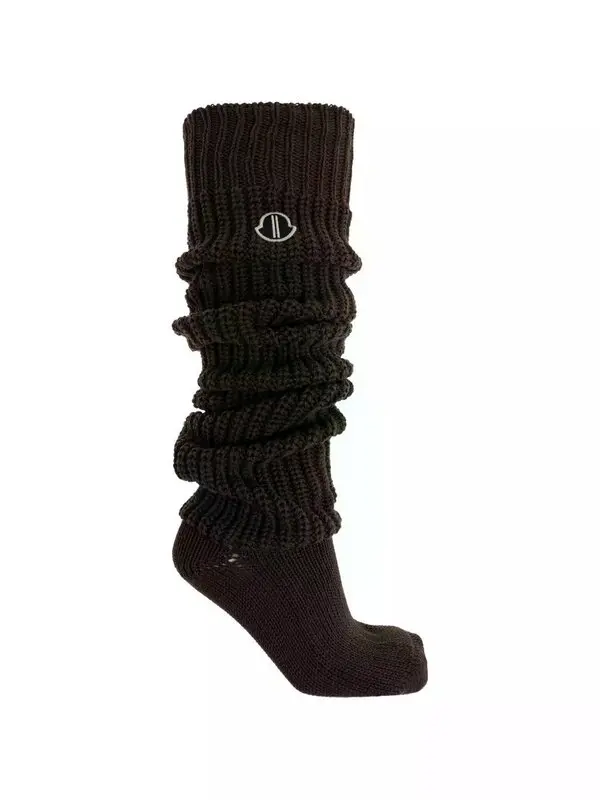 MONCLER + RICK OWENS Ruffled Logo Socks