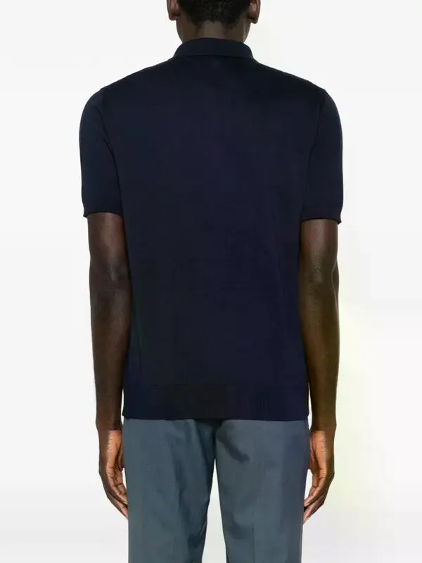 Canali Short-sleeve Knitted Polo Shirt