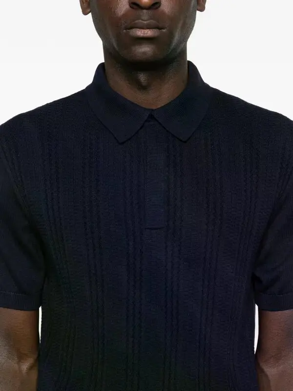 Canali Short-sleeve Knitted Polo Shirt