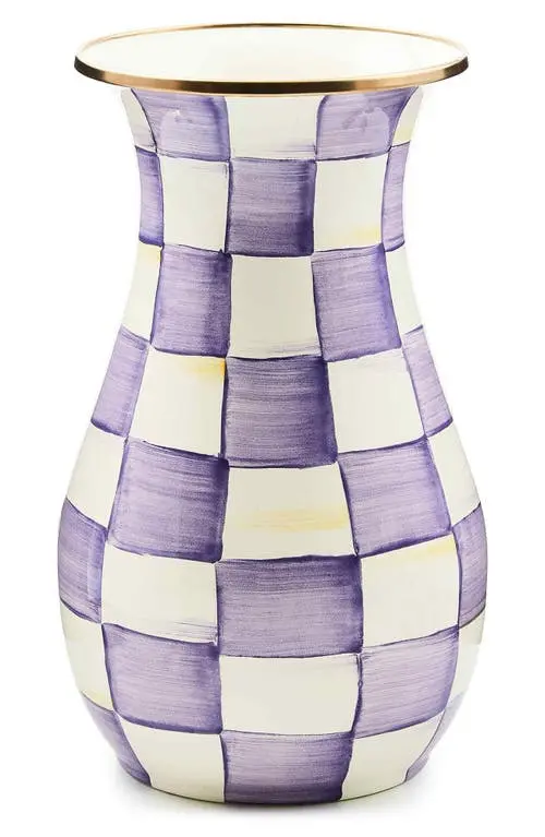 MACKENZIE-CHILDS Check Tall Vase - Violet