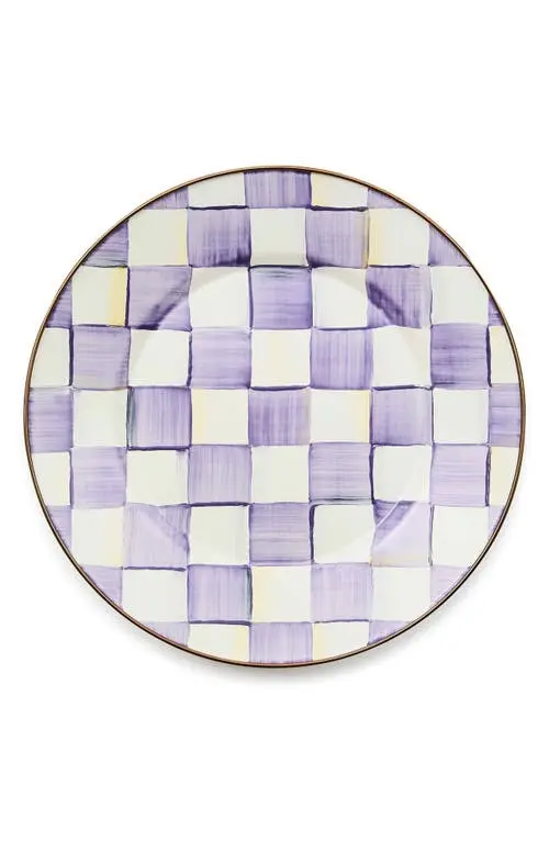MACKENZIE-CHILDS Check Enameled Steel Dinner Plate - Violet
