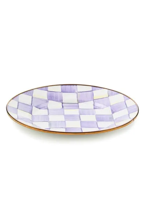 MACKENZIE-CHILDS Check Enameled Steel Dinner Plate - Violet