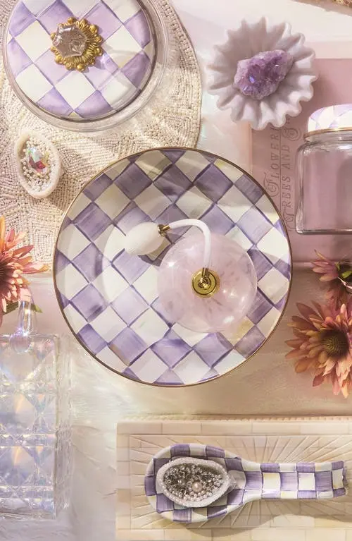 MACKENZIE-CHILDS Check Enameled Steel Dinner Plate - Violet