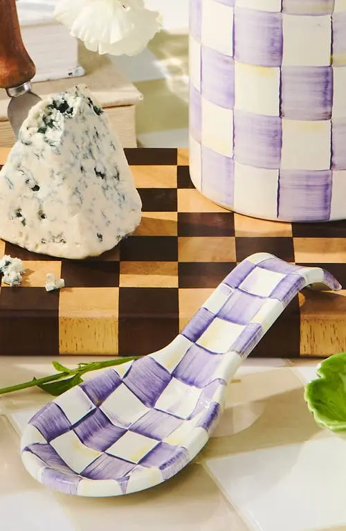 MACKENZIE-CHILDS Check Spoon Rest - Violet