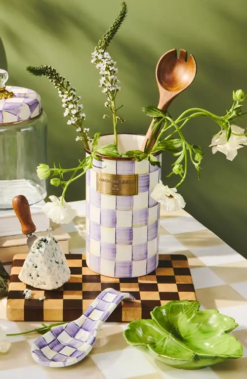 MACKENZIE-CHILDS Check Utensil Holder - Violet