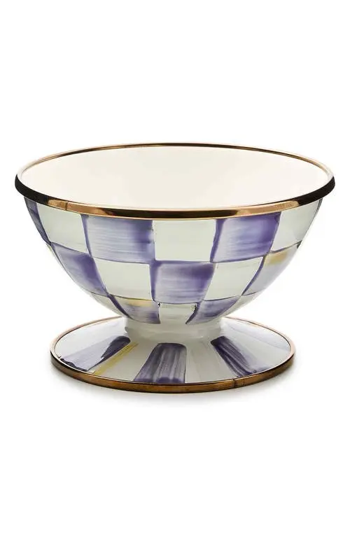 MACKENZIE-CHILDS Check Enameled Steel Ice Cream Dish - Violet