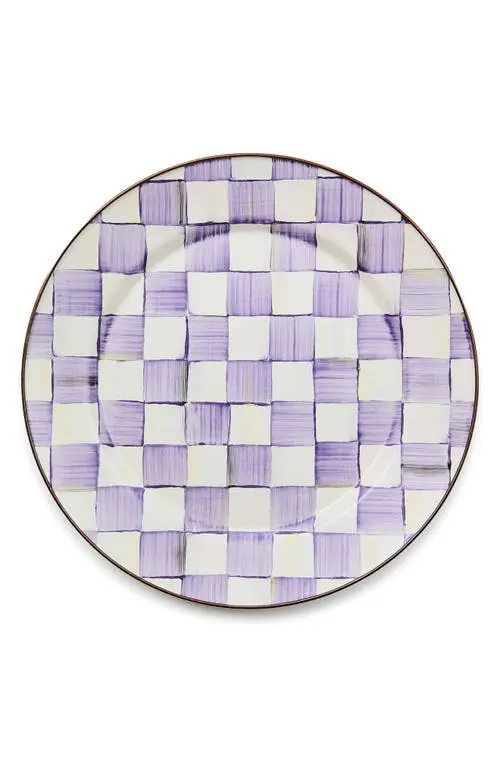 MACKENZIE-CHILDS Check Enameled Steel Charger Plate - Violet