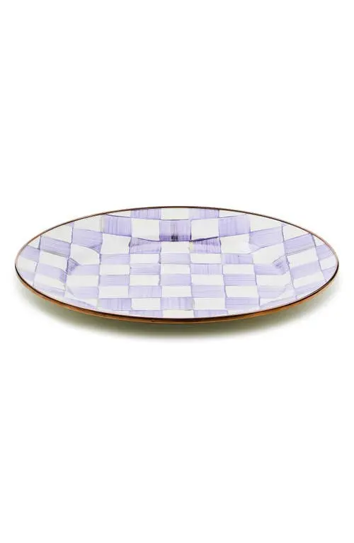 MACKENZIE-CHILDS Check Enameled Steel Charger Plate - Violet