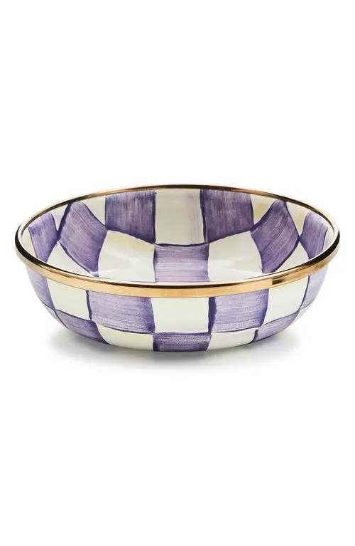 MACKENZIE-CHILDS Check Enameled Steel Relish Dish - Violet