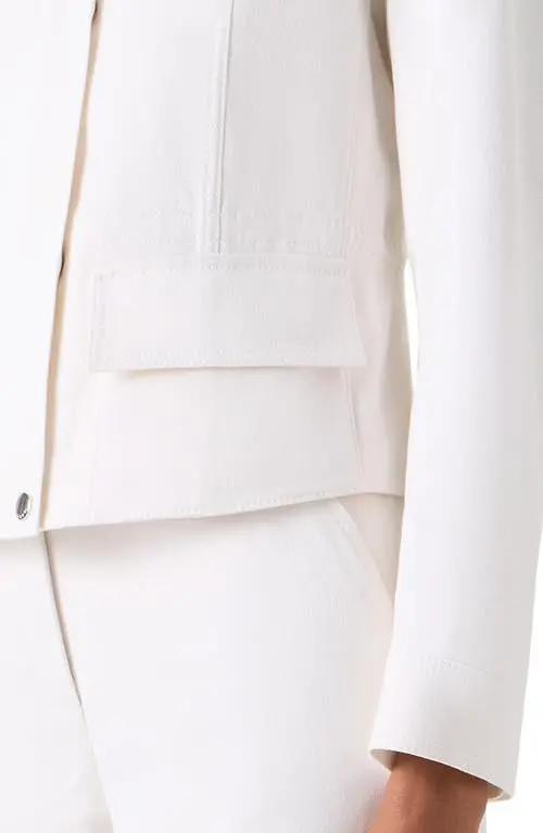 Akris Stretch Denim Cargo Jacket - Ecru