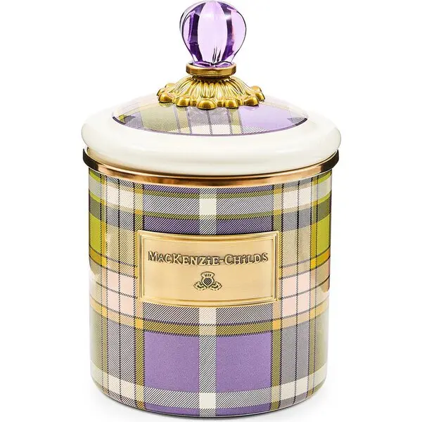 MACKENZIE-CHILDS Canister - Tartan Violet