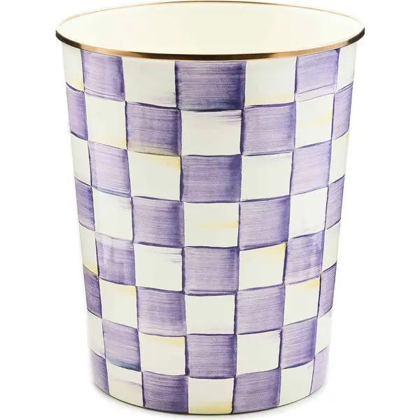 MACKENZIE-CHILDS Check Waste Bin - Violet