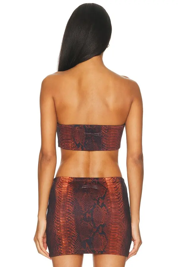 JEAN PAUL GAULTIER Cotton Ribbed Printed Python Bra Top