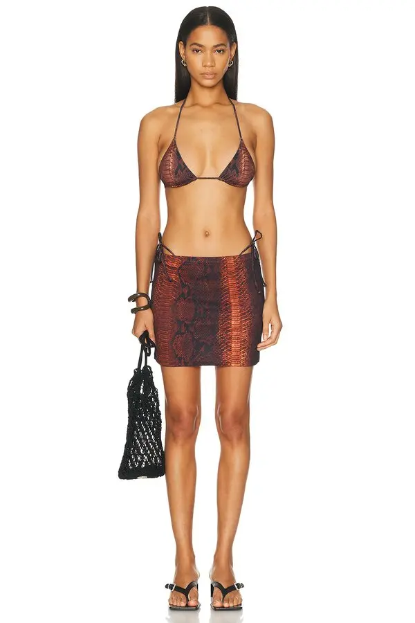 Jean Paul Gaultier Printed Python Bikini Set