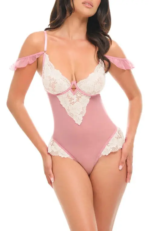 OH LA LA CHERI Cassandra Lace Trim Underwire Teddy