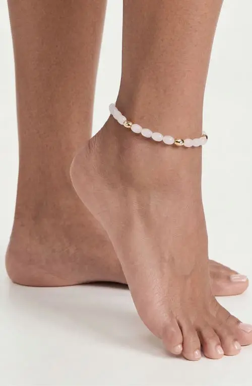 Ettika Freshwater Pearl And Cubic Zirconia Anklet - Bone