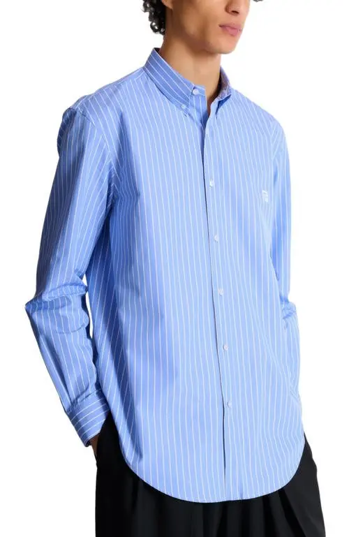 Balmain Striped Regular-fit Shirt - Blue