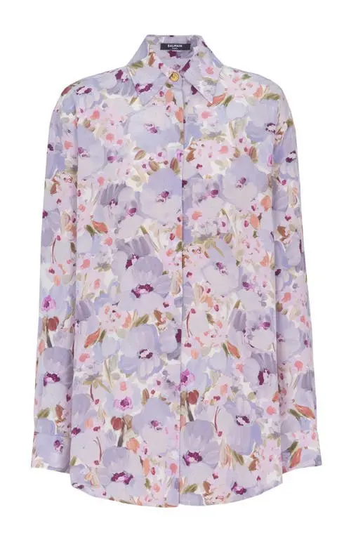Balmain Printed Cotton Poplin Shirt - Multicolor
