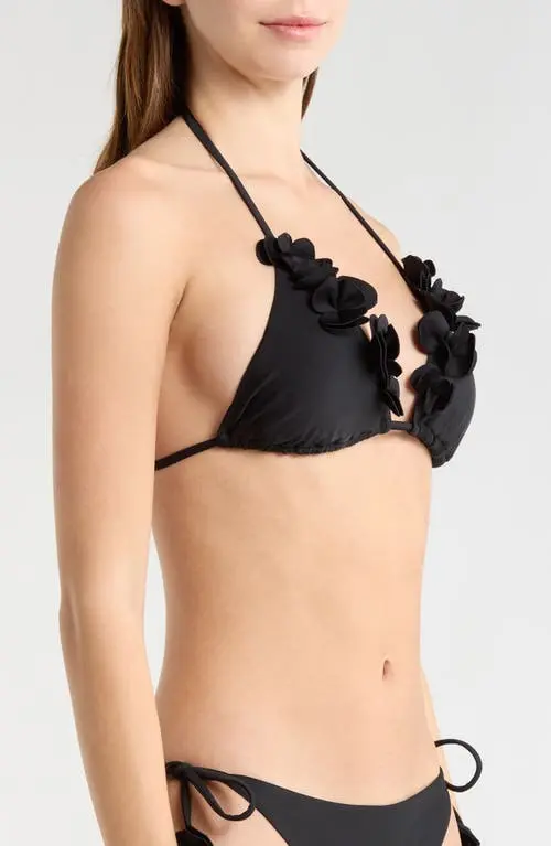 Ramy Brook Nikoleta Floral Appliqué Triangle Bikini Top