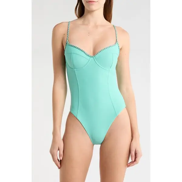 Ramy Brook Jayda Braided One-piece Swimsuit - Seaglass