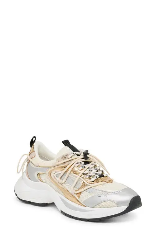 Dolce Vita Selmar Lace-up Sneakers - Silver/gold Leather