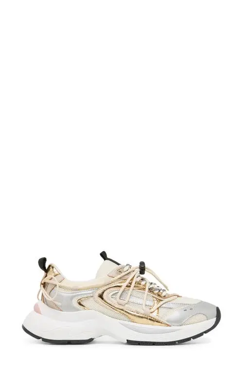 Dolce Vita Selmar Lace-up Sneakers - Silver/gold Leather