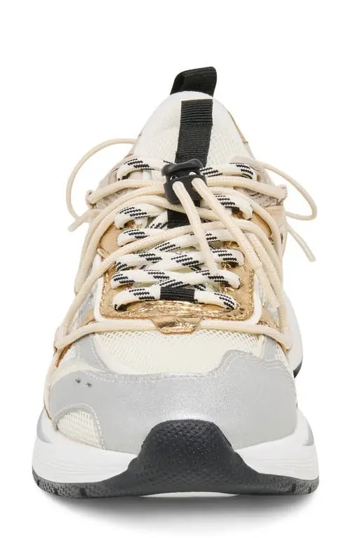 Dolce Vita Selmar Lace-up Sneakers - Silver/gold Leather