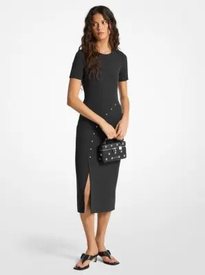 Michael Kors Studded Scuba Midi Dress