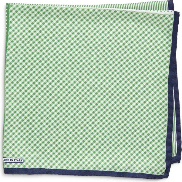 Nordstrom Panel Silk Pocket Square - Green