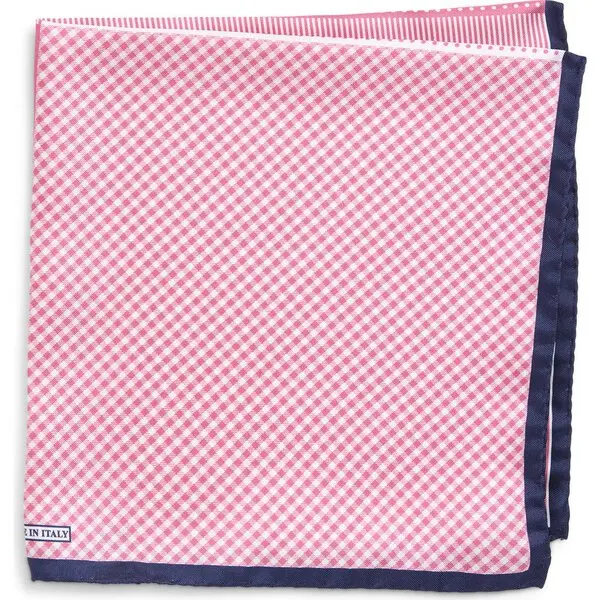 Nordstrom Panel Silk Pocket Square - Pink