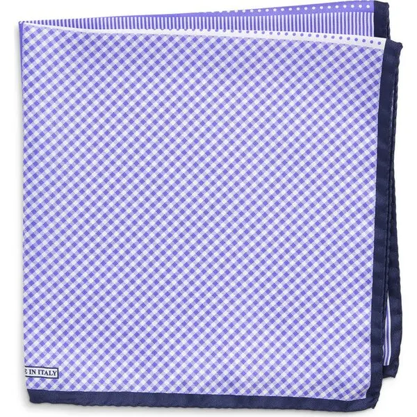 Nordstrom Panel Silk Pocket Square - Purple