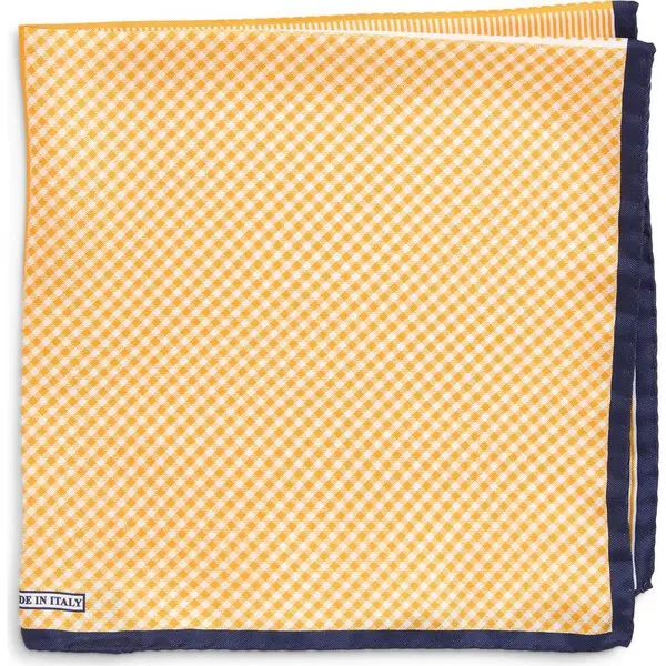 Nordstrom Panel Silk Pocket Square - Yellow