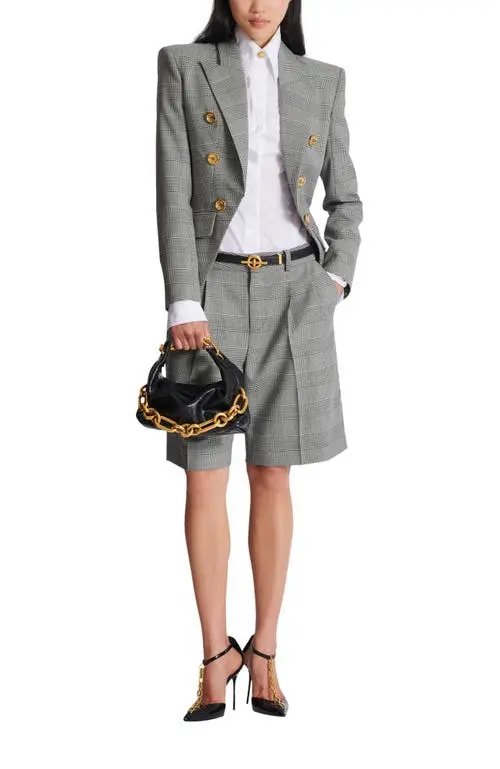 Balmain Prince Of Wales Check Darted Shorts