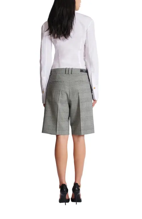 Balmain Prince Of Wales Check Darted Shorts