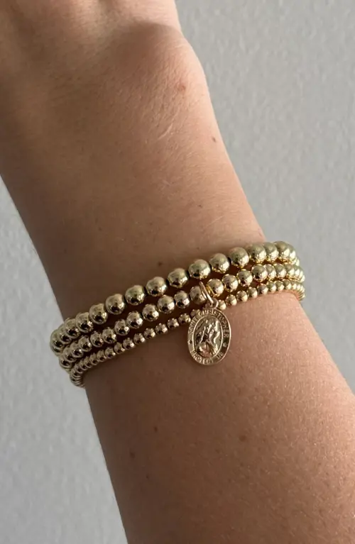 CUFFED BY NANO St. Christopher Bead Bracelet Stack
