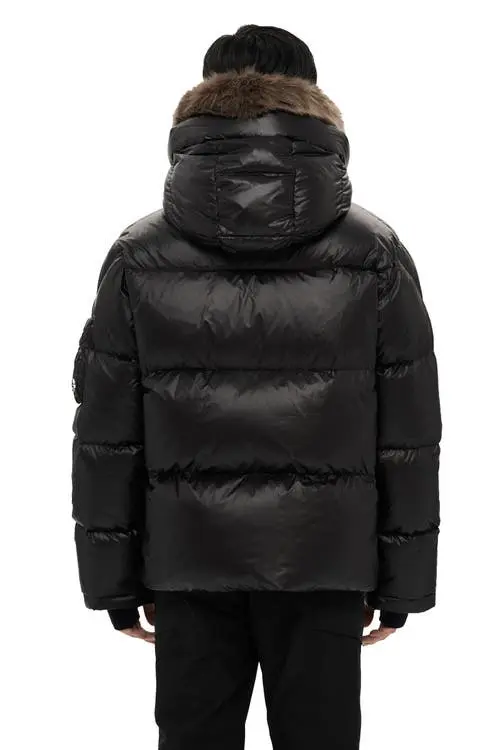 ALPHA STYLE Kudu Detachable Double Hood Puffer - Black