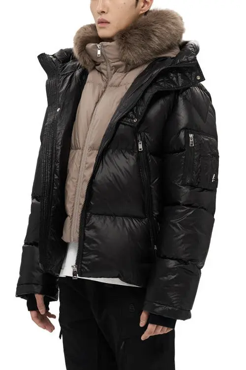ALPHA STYLE Kudu Detachable Double Hood Puffer - Black